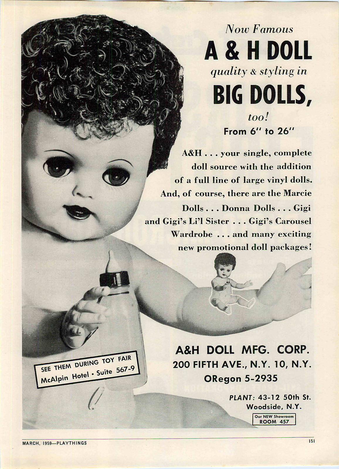 1959 ADVERT A&H Big Dolls 6" TO 26" Skil Craft Photo Micrography | eBay