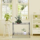 32in 2Tier In/Outdoor Metal Plant Stand Rack Decorative Flower Pot ...