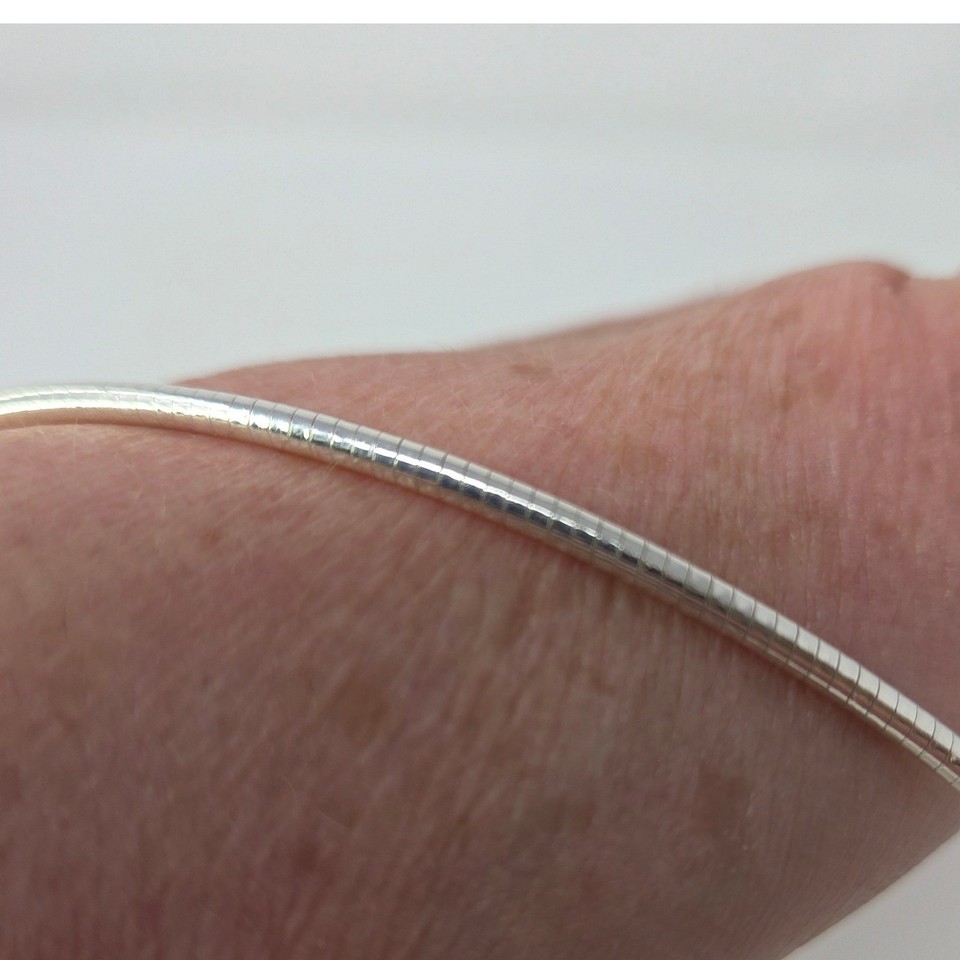 Milor Italy Sterling Silver Omega Snake Chain Necklace Lobster Clasp 17 ...