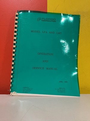FLOROD LFA AND LMT System Operation and Service Manual | eBay
