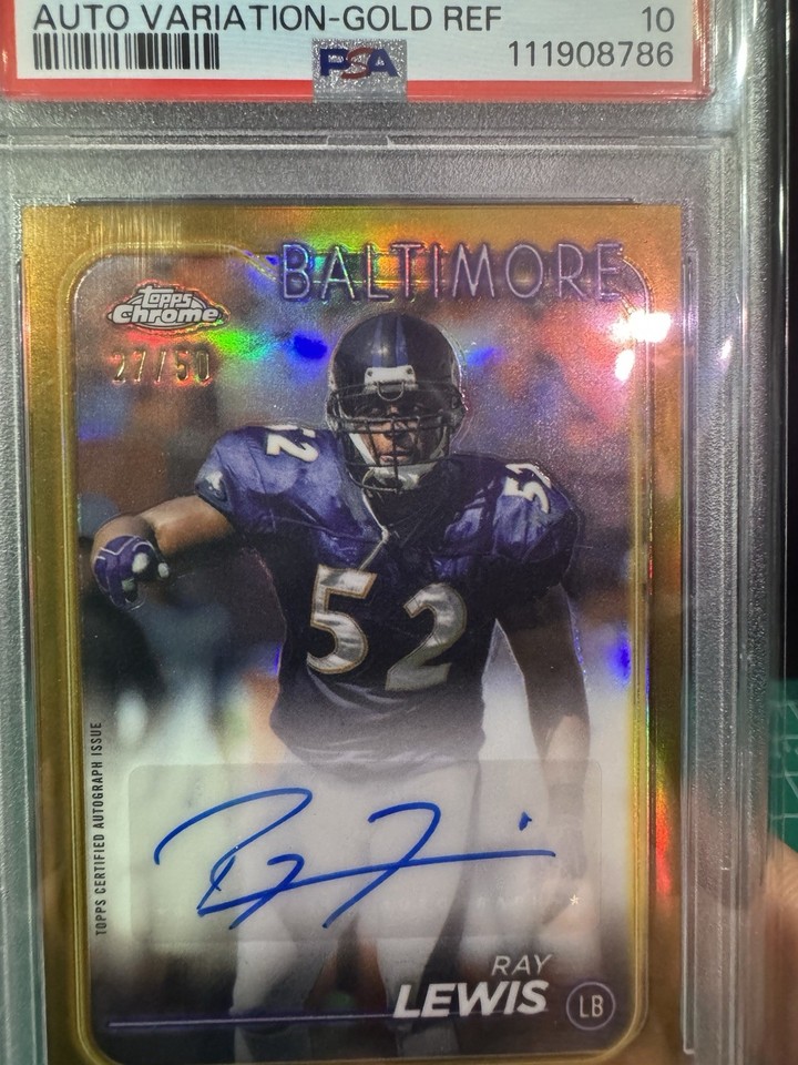 2024 Topps Chrome Ray Lewis Auto #/50 Gold Refractor Ravens Autograph ...