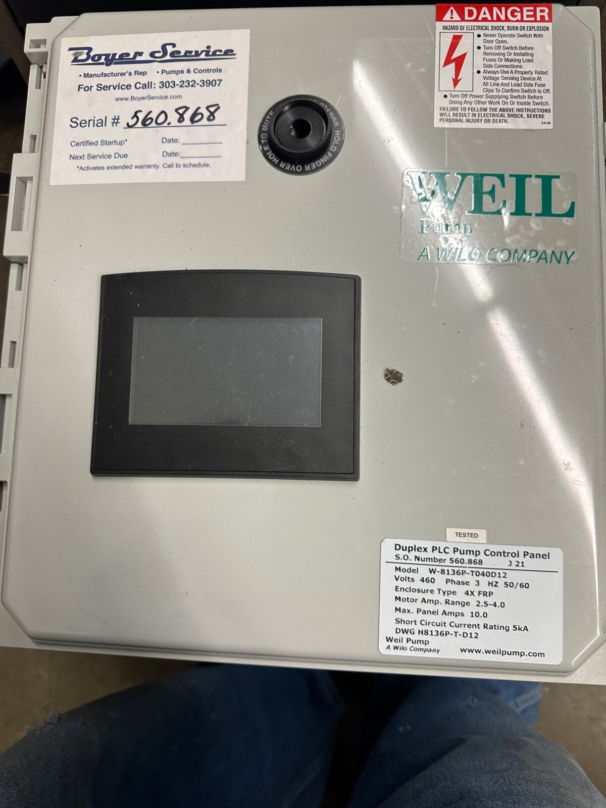 Weil Duplex PLC Pump Control Panel 460V | eBay