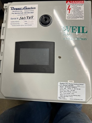 Weil Duplex PLC Pump Control Panel 460V | eBay