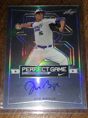 JOE BOYLE 2016 Leaf PERFECT GAME Autograph SILVER PRISMATIC RAYS NOTRE ...