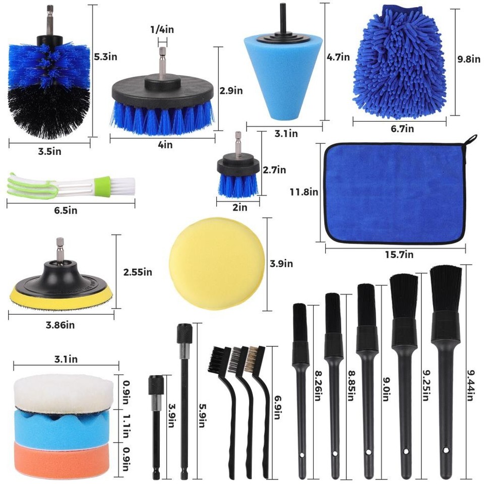 33pc Car Detailing Wash Cleaning Kit Interior Exterior Wheel Drill ...