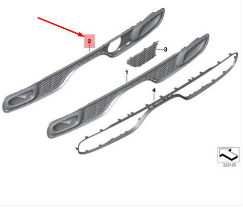 MINI COOPER F55 REAR BUMPER CENTER HTV GRILLE 51127365090 7365090 NO🇺🇸 ...