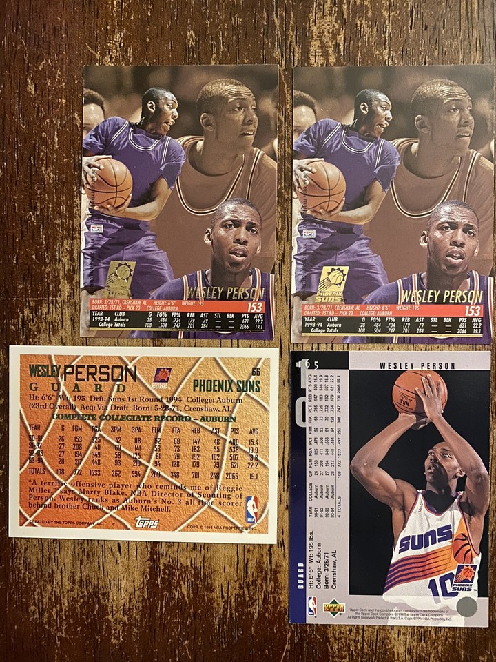 1994-95 Fleer Ultra #153 Wesley Person Rookie. 4 Card NBA Rookie Lot | eBay