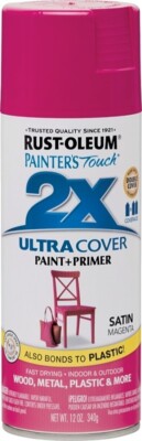 CASE OF (6) RUSTOLEUM 283188 ULTRA COVER 2X SATIN MAGENTA SPRAY PAINT ...