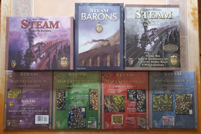 Steam Rails to Riches Board Game + 6 Expansions - Mayfair Games (2009 ...