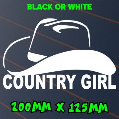 Country Girl Sticker Car Decal Window Cowboy Hat Cowgirl 4x4 Outback ...