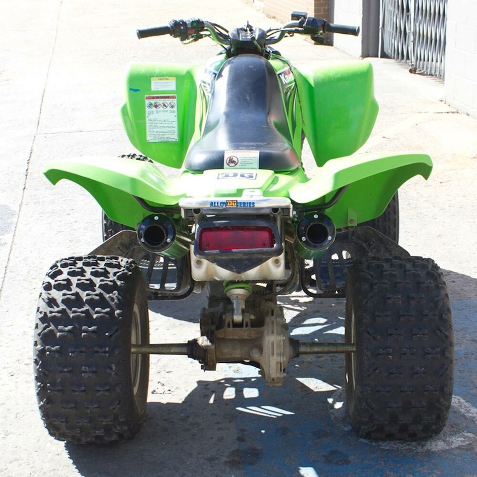 HMF Performance Red Dual Full System Exhaust Blackout Euro Cap Kawasaki ...