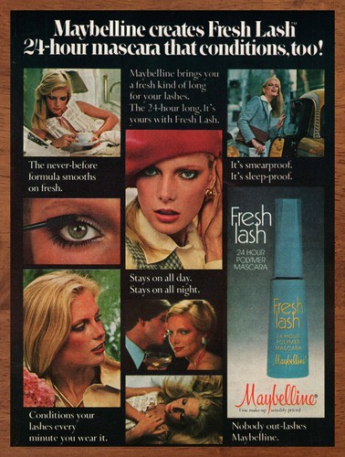 1978 Maybelline Fresh Lash Vintage Print Ad/Poster 70s Makeup Beauty ...