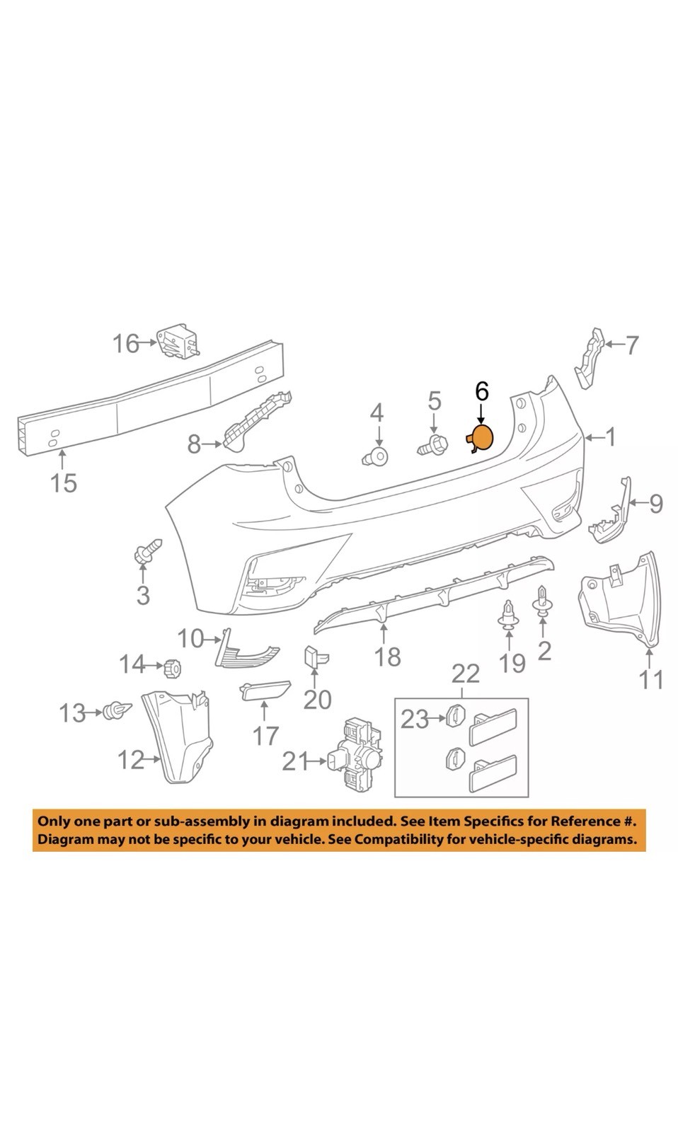 Lexus IS250/IS350/IS300 Rear Bumper Hole Piece Cover Cap Plate Under ...