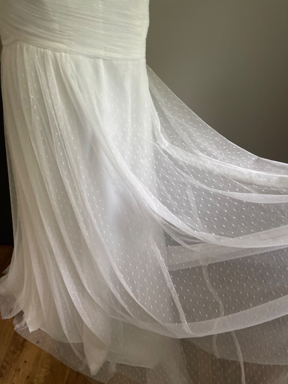 Galina Size 20W Strapless Dot Tulle Soft White Wedding Dress NWT Style ...
