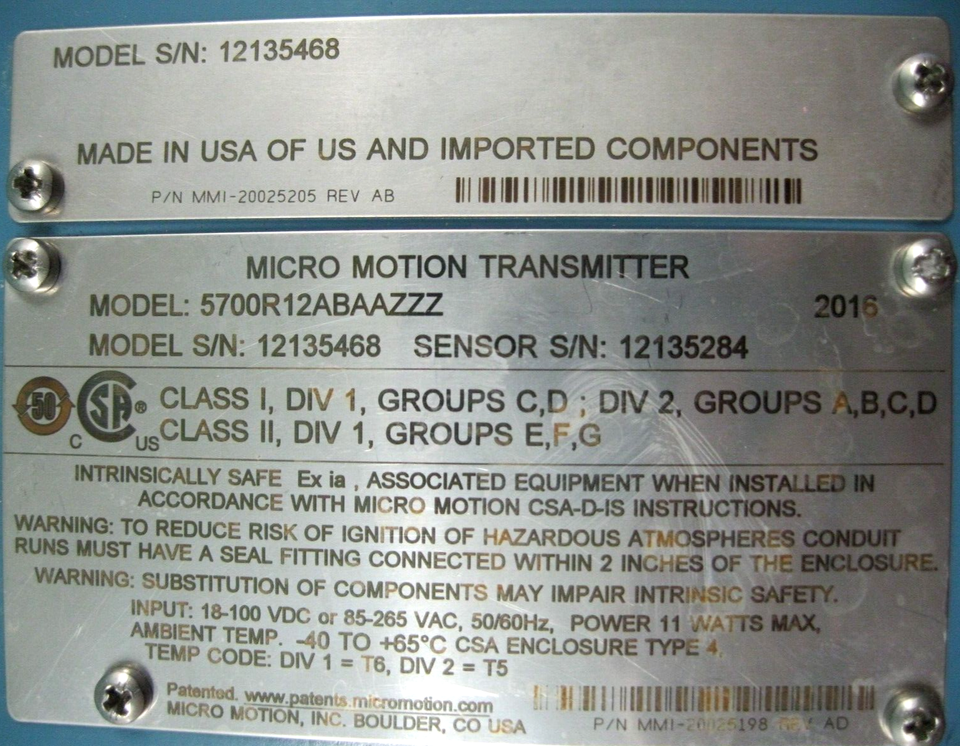 Mfg 2016 Micro Motion 5700 R12 ABAAZZZ AZZZAMV Transmitter H15 | eBay
