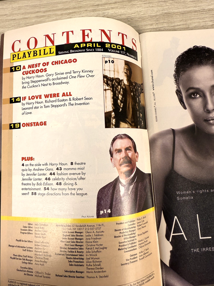 Playbill! BLAST April 17 2001 Broadway OPENING NIGHT Broadway Theatre ...