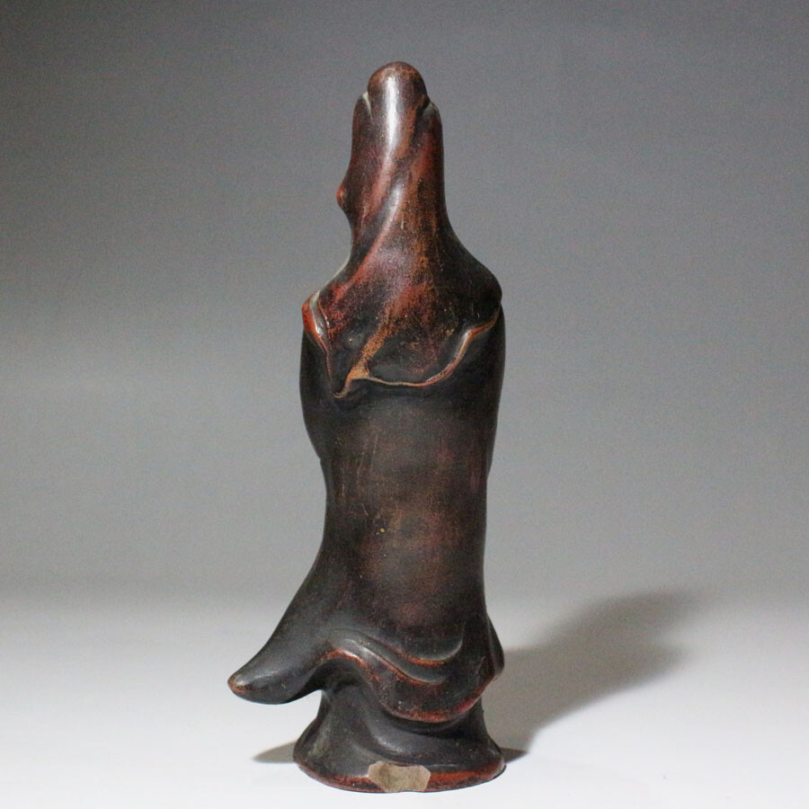 [Y] Japanese Buddhist Art Pottery Statue Bodhisattva "BYAKUE-KANNON ...