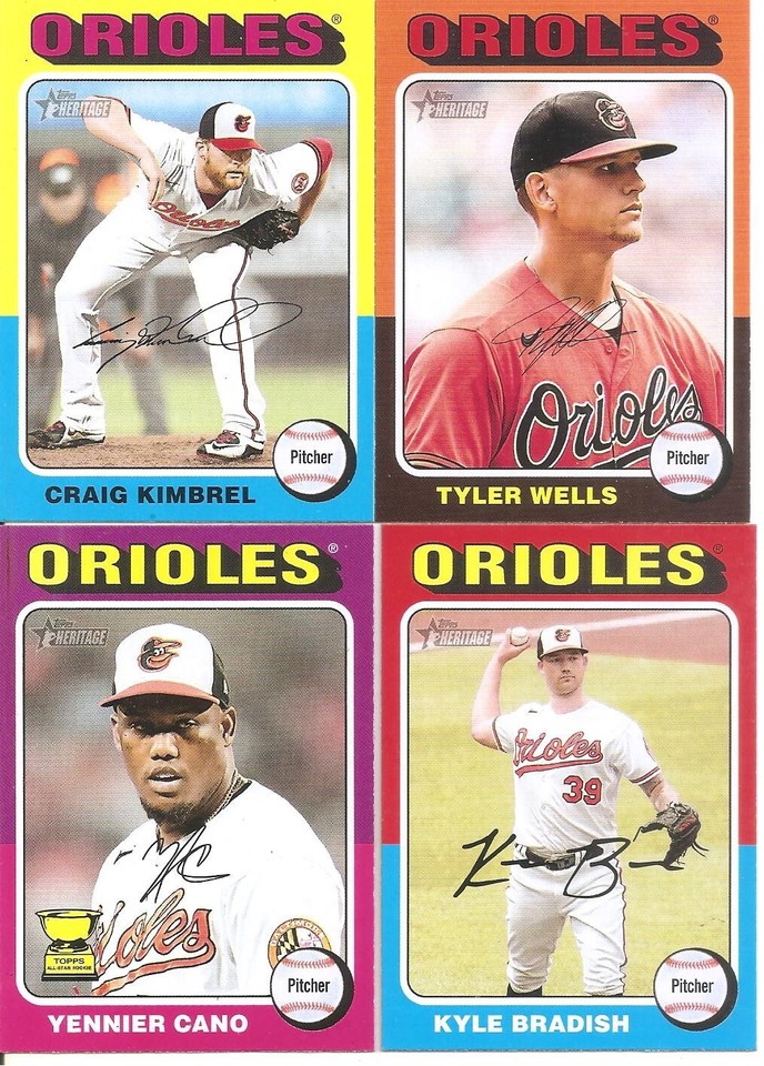 BALTIMORE ORIOLES 2024 HERITAGE COMPLETE Base TEAM SET w/ HIGH #'s ...