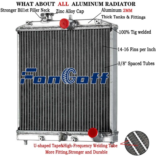 4 Row Aluminum Radiator For 92-00 Honda Civic EG EK Del Sol Integra D15 ...
