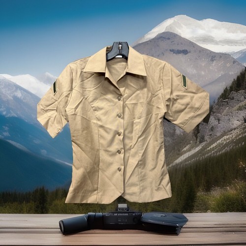 USMC Woman’s Khaki Short Sleeve Charlie Private First Class Blouse Size ...