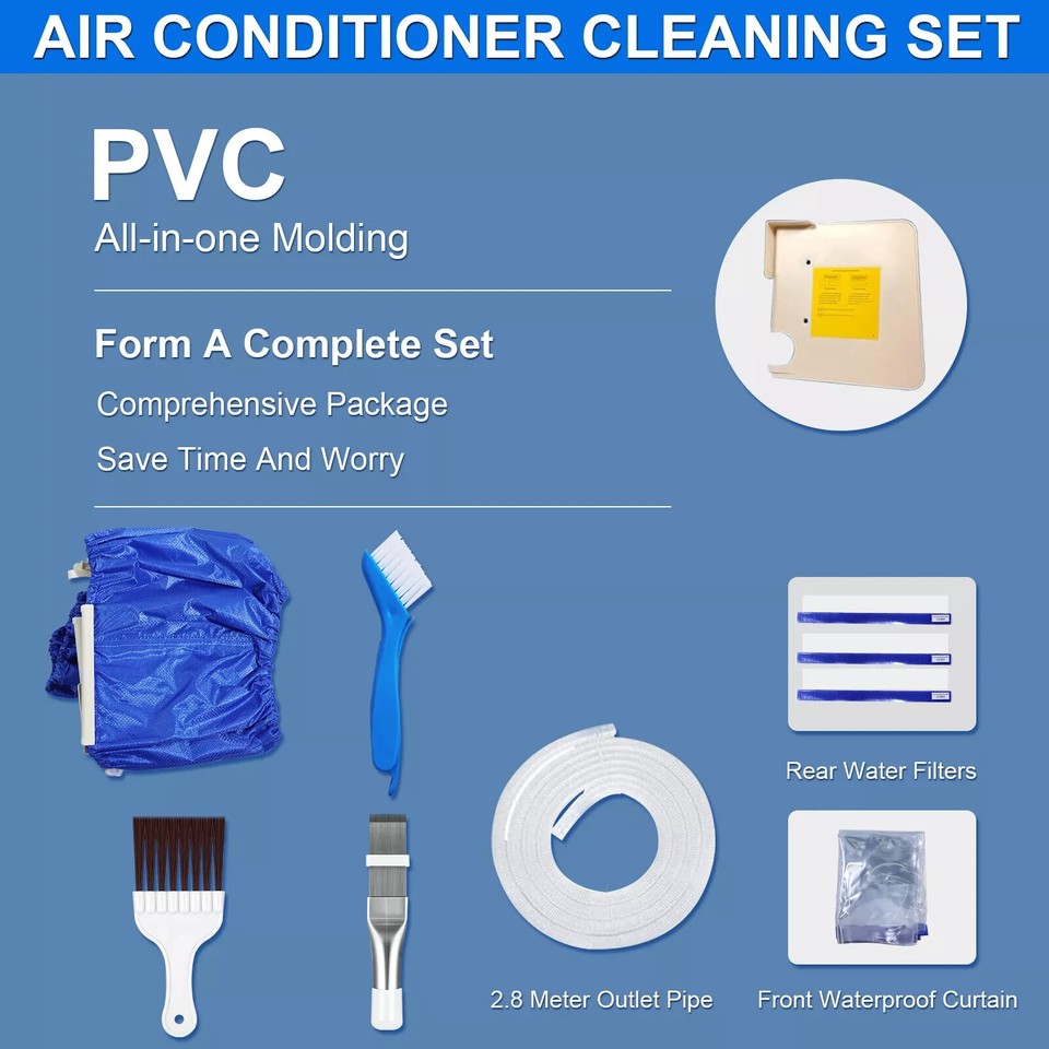 Mini Split Air Conditioner Cleaning Bag Washing kit Waterproof Cover +3 ...