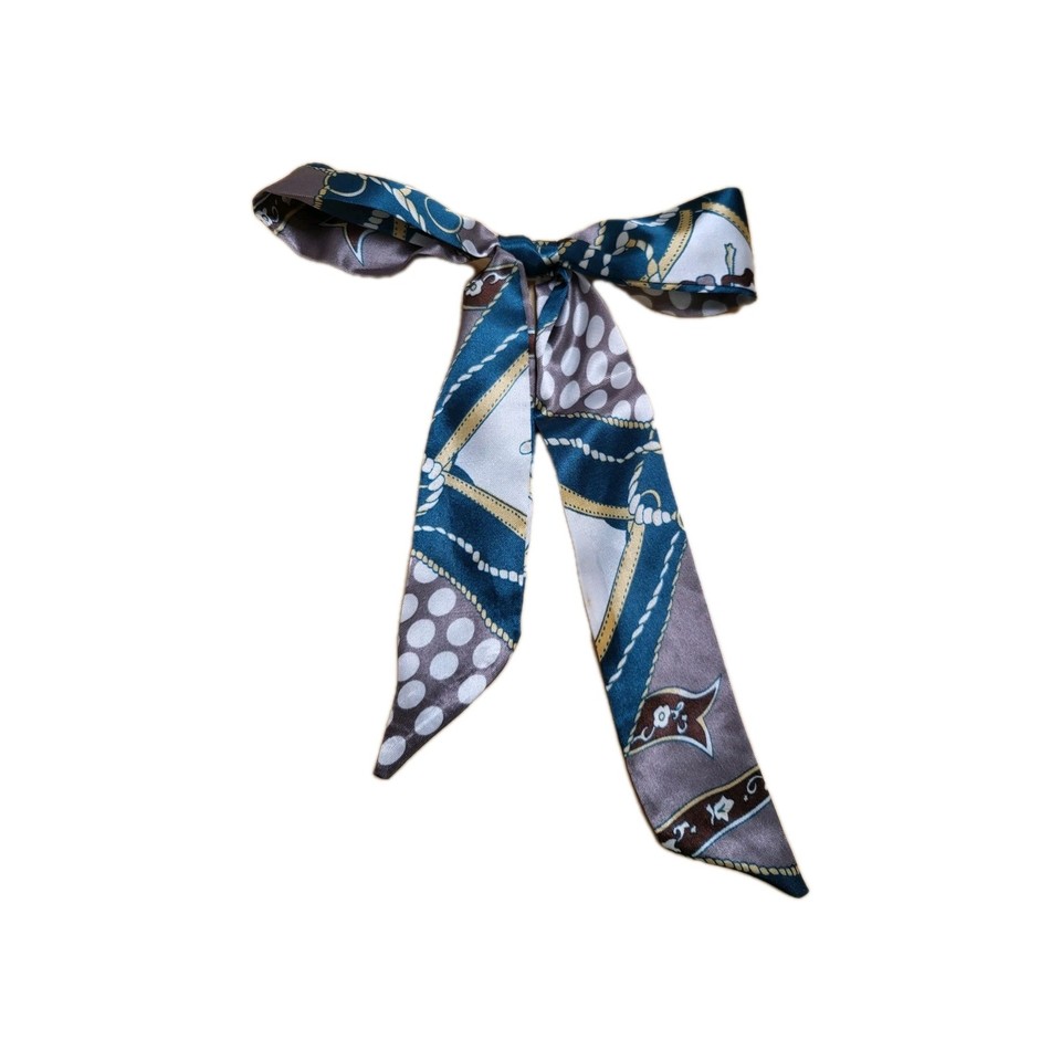 New In Package Silk Scarf Green Brown Gold Ivory Taupe Patterned Neck ...