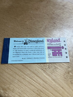Disneyland Guest Coupon Book 1970's Book of 5 Coupons NEW UNUSED 5x2 | eBay