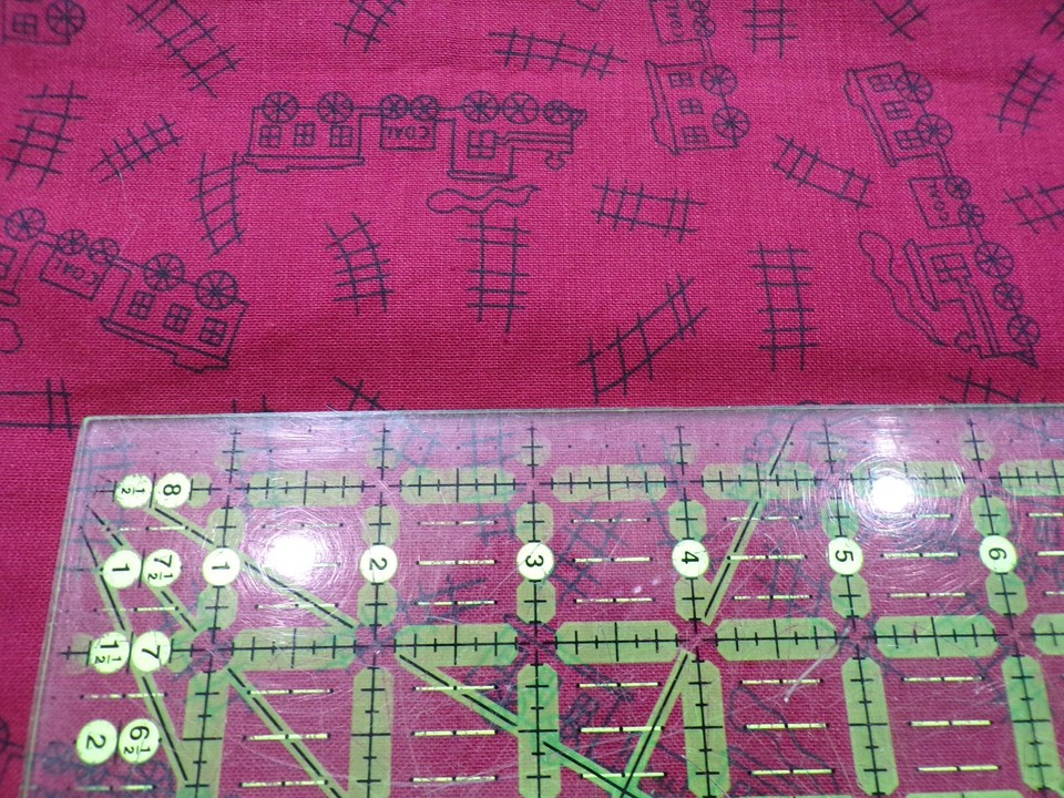 Black on Red Children's Train Drawing 44" x 1 yd | eBay