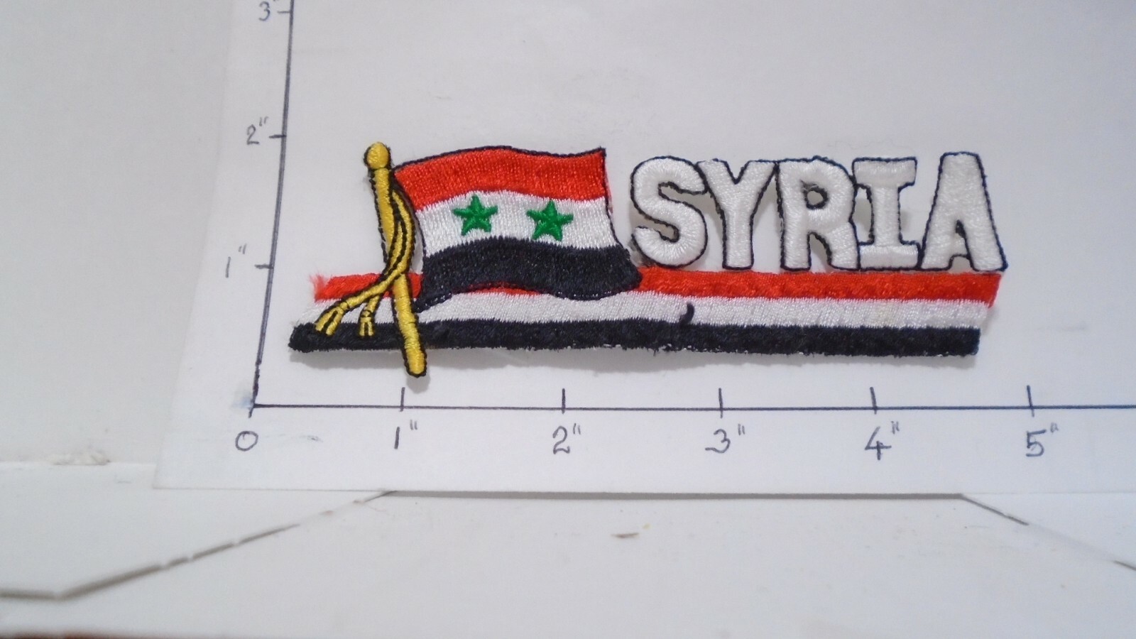 GENTLY USED - SYRIA CUT OUT EMBROIDERED PATCH --4.5" X 1.5" | eBay