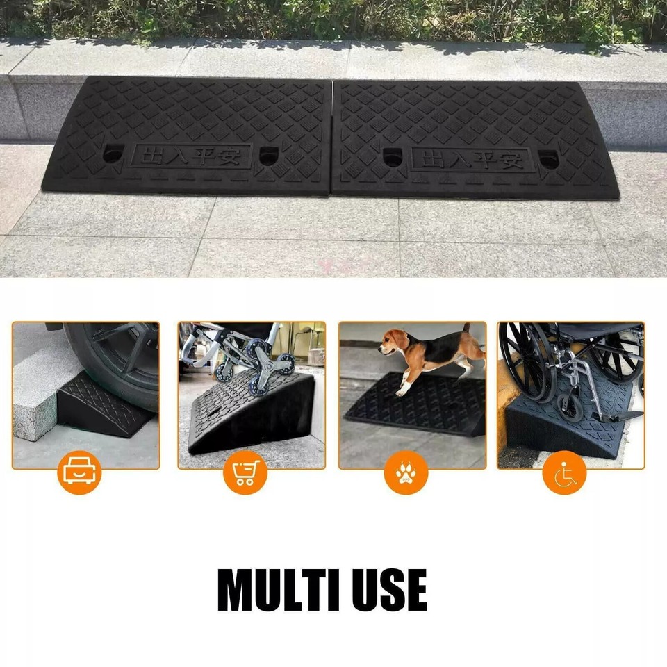 2pcs Kerb Ramp Curb Heavy Duty Driveway Threshold Ramps Plastic Kerb ...