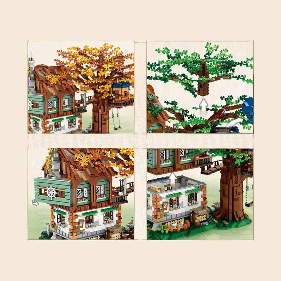 Mini Blocks 1033 Tree House Building Kit 4761Pcs Ideas Forest Loz 1033 ...