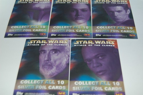 STAR WARS SET OF 10 SILVER TRADING CARDS | eBay
