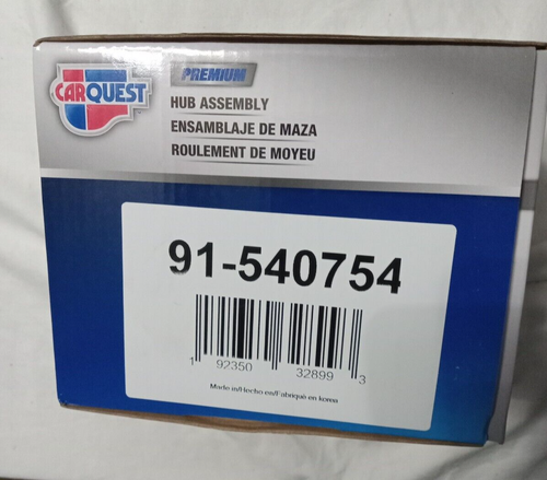 NEW!💥 CARQUEST PREMIUM HUB ASSEMBLY WITH WHEEL BEARING 91-540754 | eBay