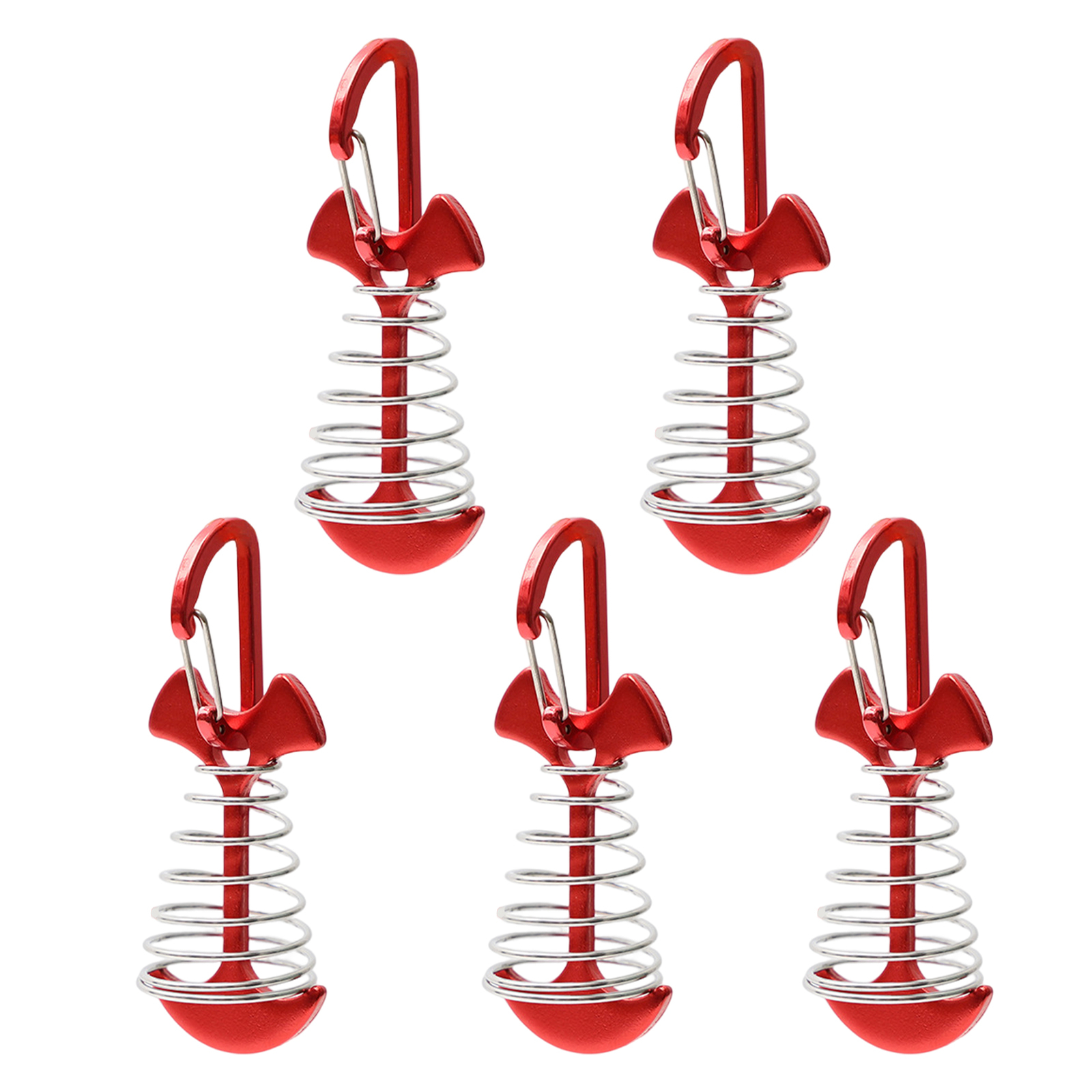 5pcs Deck Anchor Pegs Spring Buckle Hiking Awnings Adjustable Fishbone ...