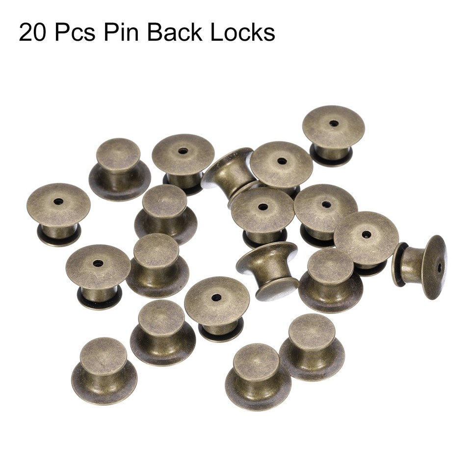 20pcs Metal Pin Backs Spring Loaded Pin keepers Locking Pin Keepers ...