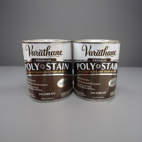 Lot Of 2 Varathane Stain+Poly Jacobean Gloss Quart Size | eBay