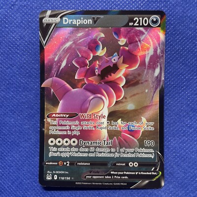 Drapion V 118/196 - Lost Origin - Pokemon TCG - Ultra Rare Holo - NM | eBay