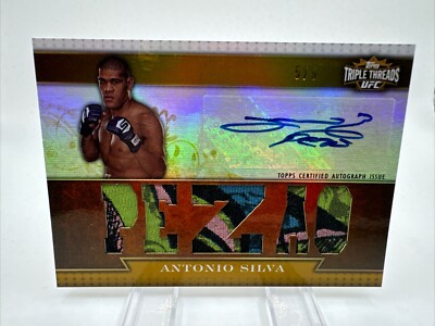 Antonio Silva 2012 Knockout Triple Threads Gold Auto Relic 5/9 UFC ...