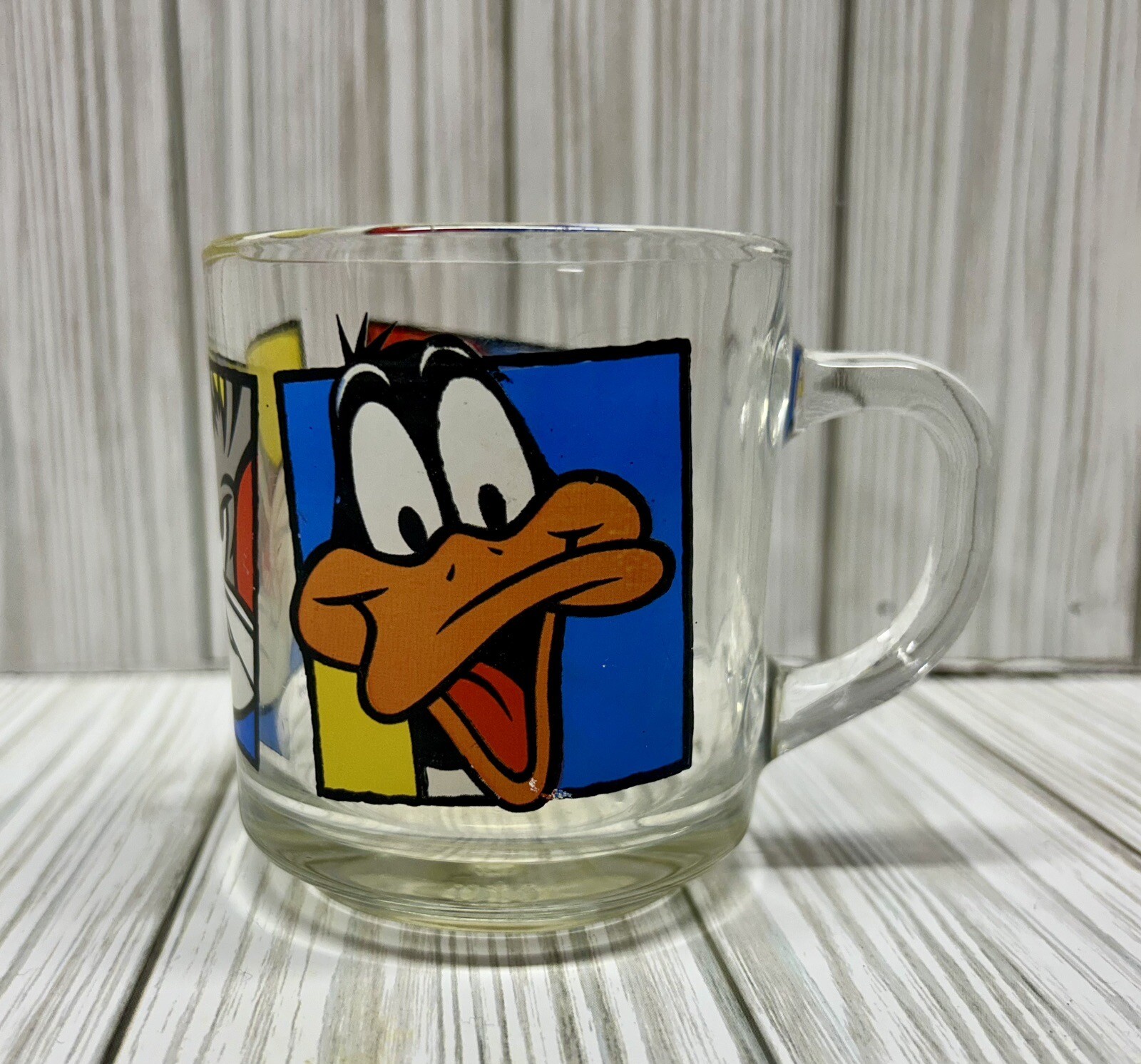 Vintage 1994 Looney Tunes Glass Coffee Mug Daffy Bugs Taz Rare 10 oz | eBay