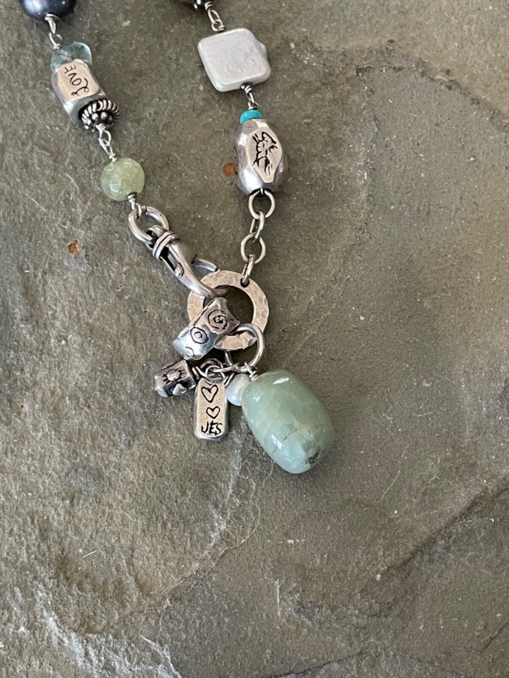 Jes MaHarry Gemstone and Sterling Silver Necklace | eBay