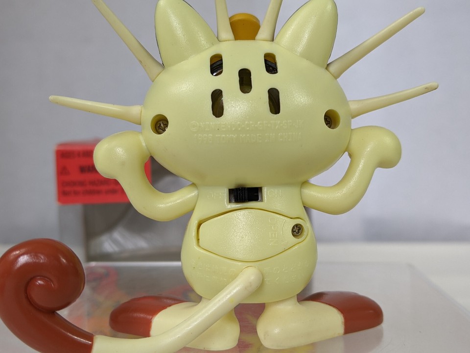 1998 Pokemon Meowth #52 Electronic Chattering Voice Figure Toy w/ Box ...