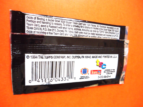 1994 Topps Stadium Club Football card wrapper - NFL - Series 1 | eBay