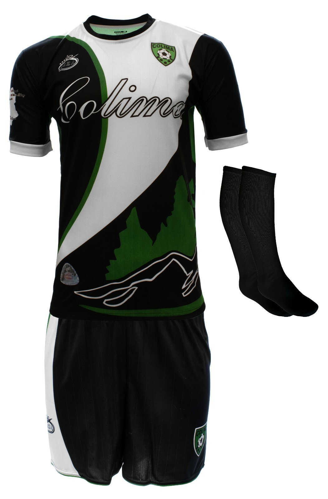 Colima Mexico Uniform Color Black/White Jersey,short,socks and number ...