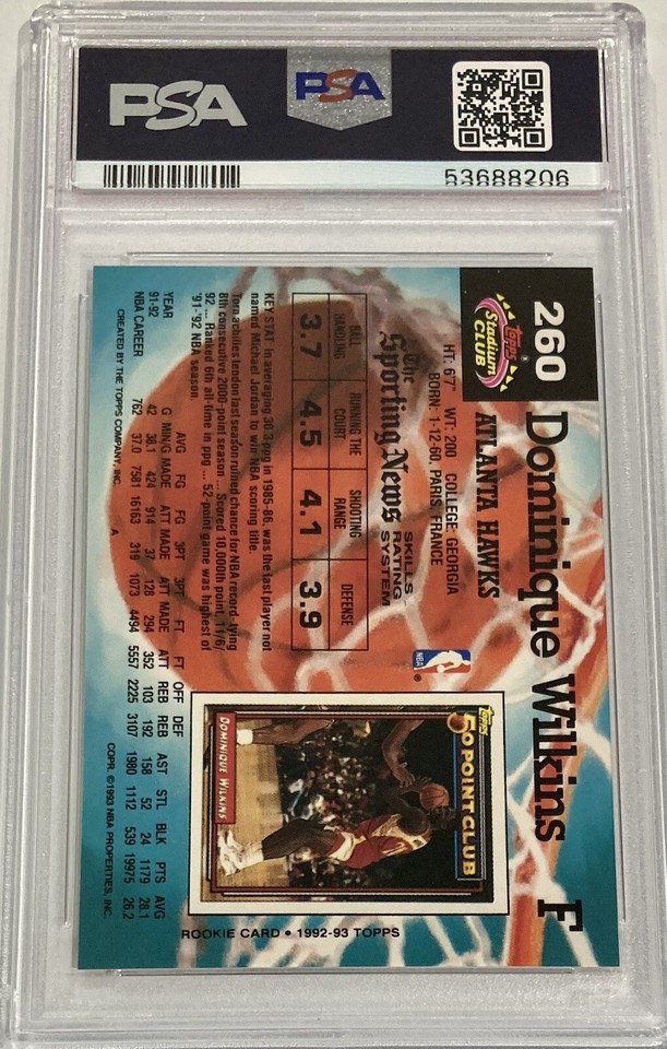 1992 Topps Stadium Club #260 Dominique Wilkins PSA 10 GEM MINT | eBay