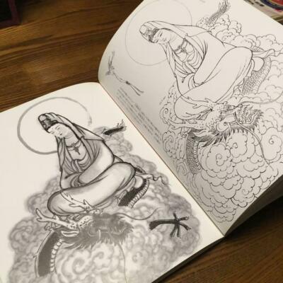 Kannon drawn with ink Japanese painting Book Reference Flash Irezumi ...