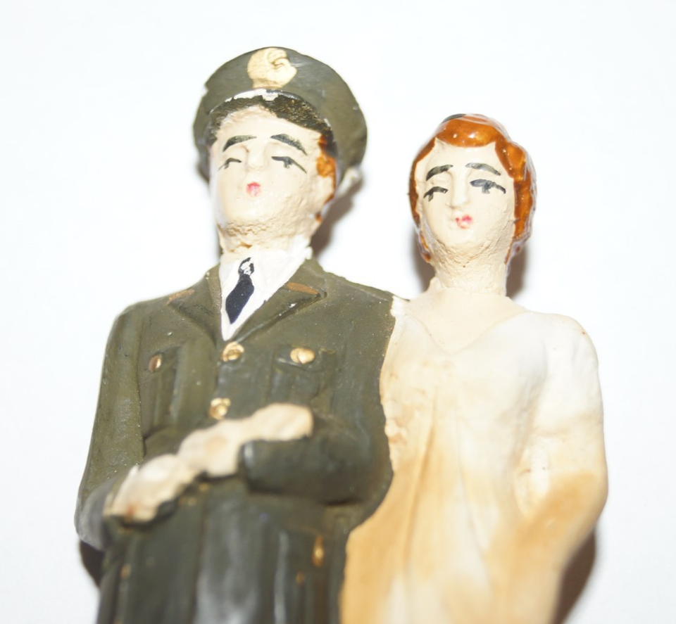 Vintage WW2 US Army Military Wedding Cake Topper 1940’s Bride And Groom ...