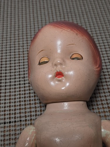 Antique Vintage Composition Unmarked Patsy Type Doll Tin Eyelids 12" | eBay