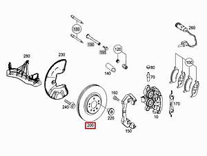 Mercedes-Benz M-class W166 Rear Side Brake Disc A1664230412 Genuine for ...