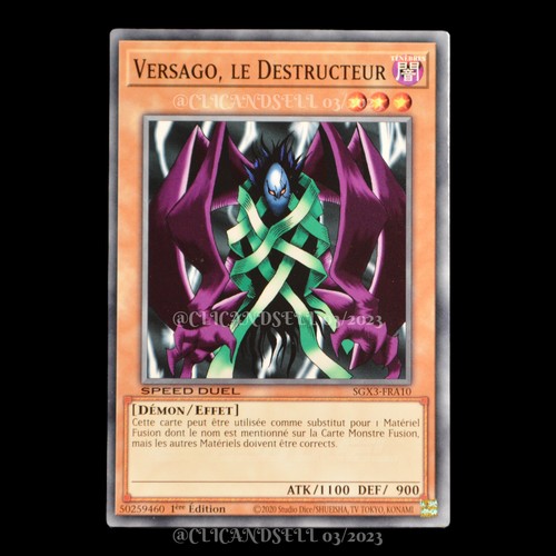 carte YU-GI-OH SGX3-FRA10 Versago, le Destructeur NEUF FR | eBay
