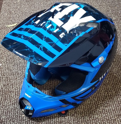 Fly Racing F2 Helmet with MIPS - Granite (X-Small) (Blue/Black/White ...